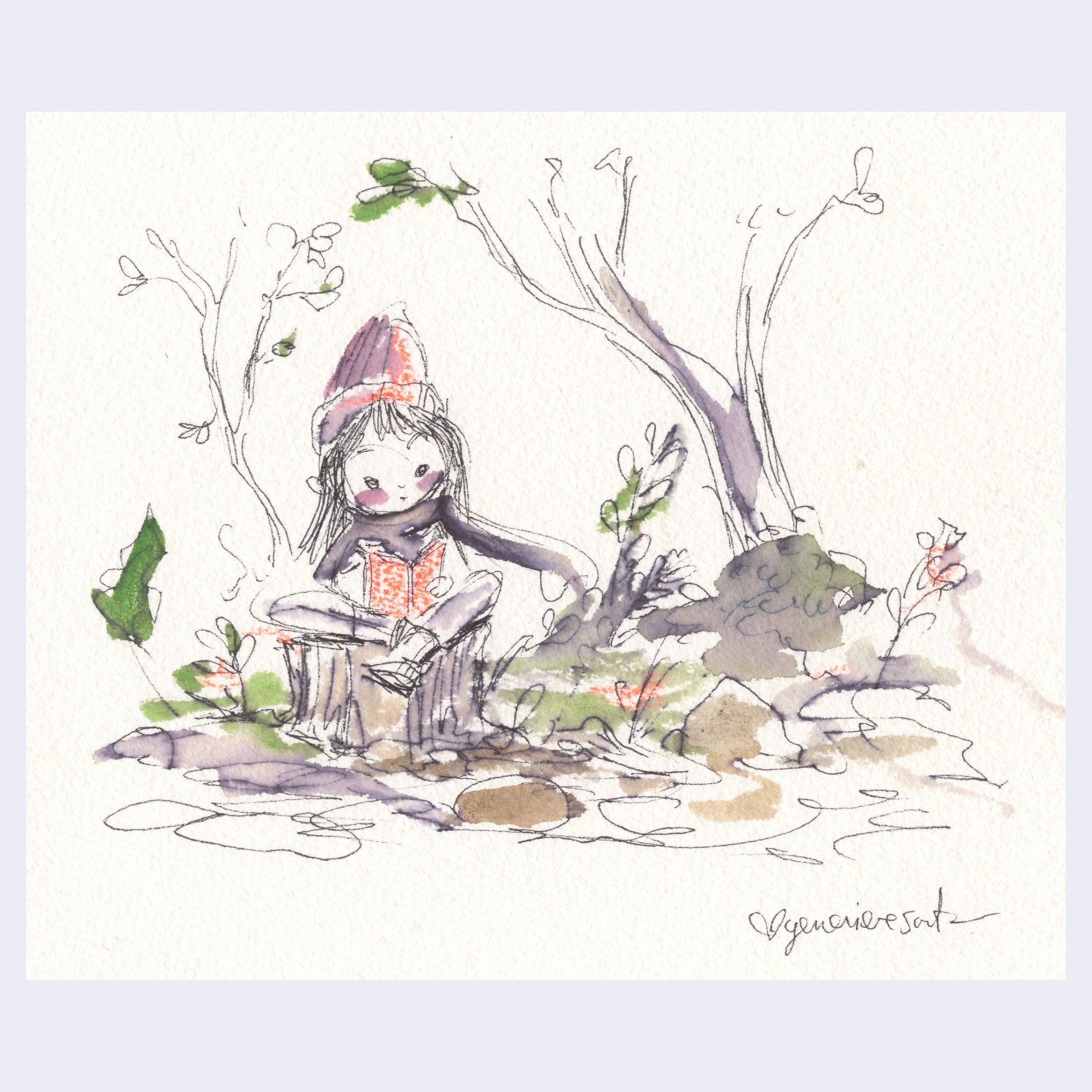 Raku (Mini) Gaki - Genevieve Santos - "Quiet Reader in the Woods ...