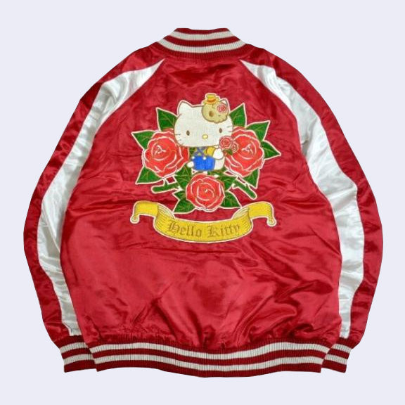 Sanrio - Hello Kitty Sukajan Bomber Jacket (Wine Red) – GiantRobotStore