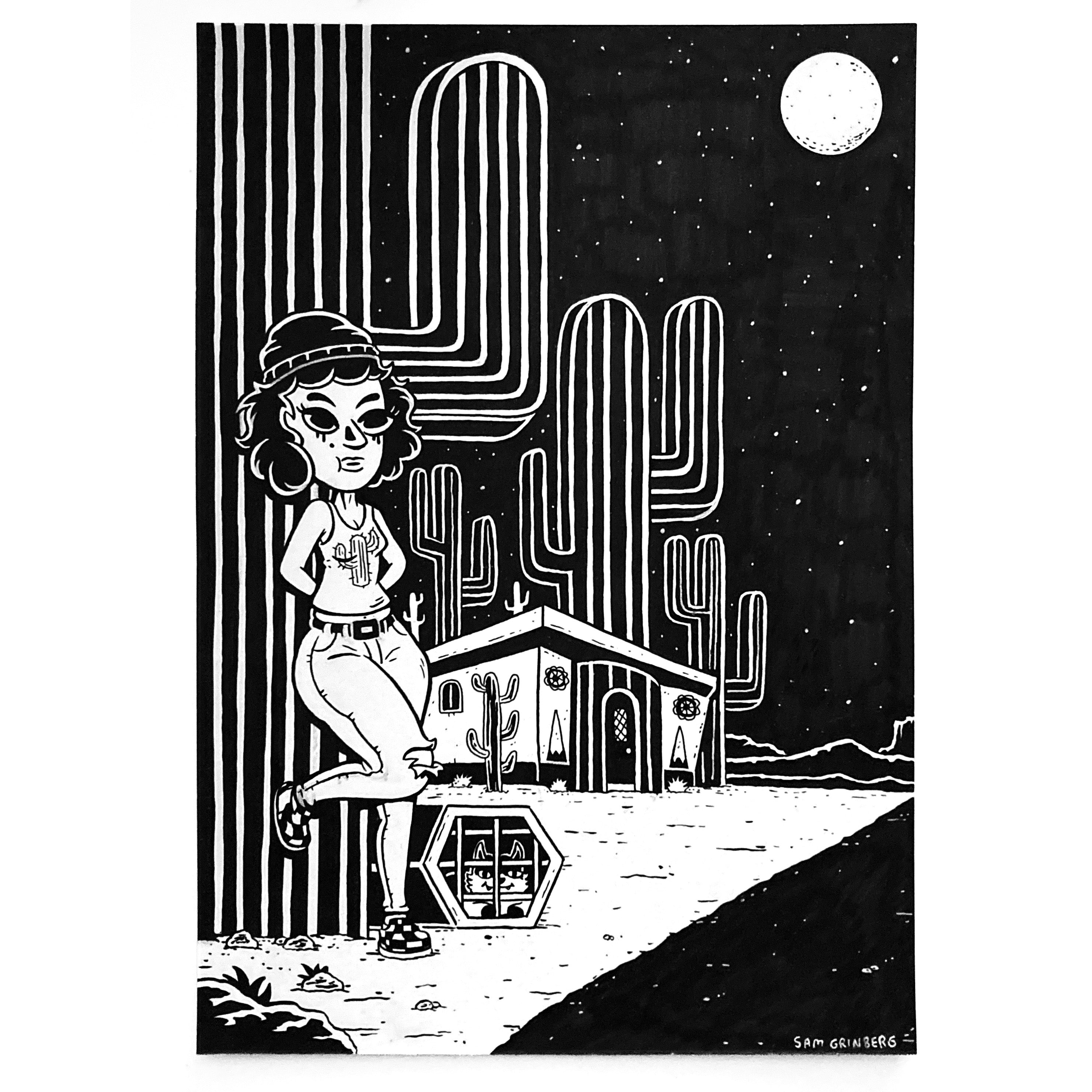 Plants & Flowers 2025 - Sam Grinberg - "The Saguaro Stay" – GiantRobotStore