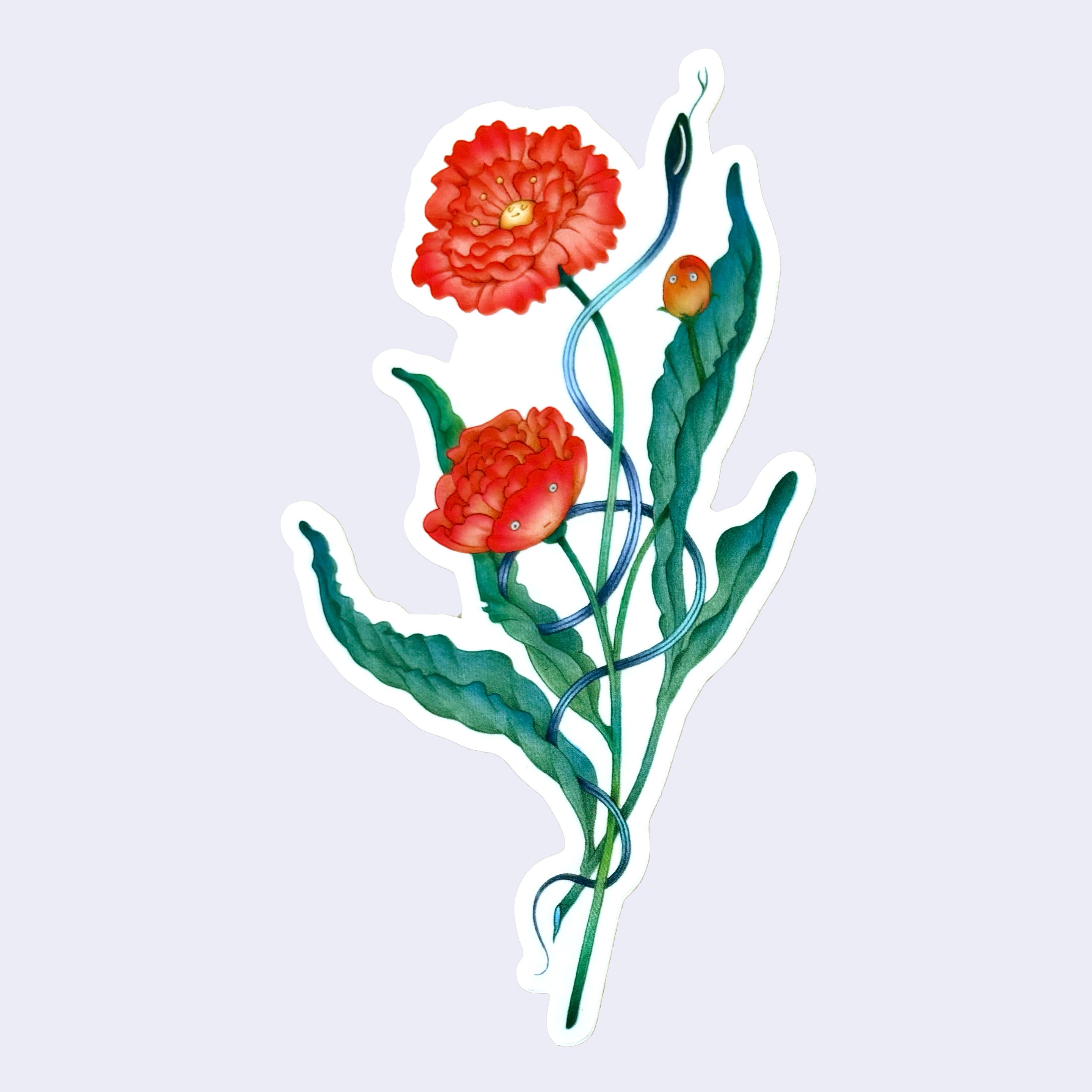 Cassia Lupo - "Bouquet with Snake" Sticker (Clear Background ...