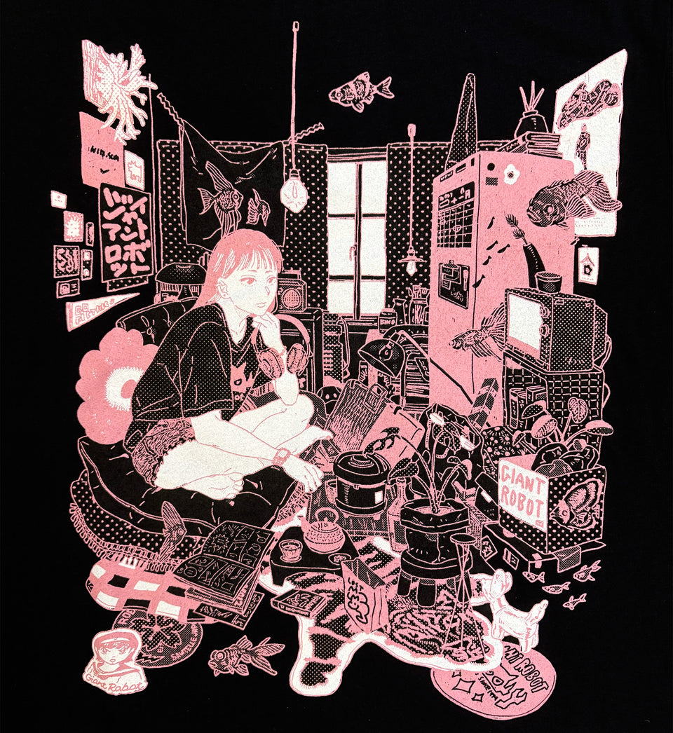 Lisa Kogawa x Giant Robot - Kogawa Bedroom T-shirt (Black & Pink ...