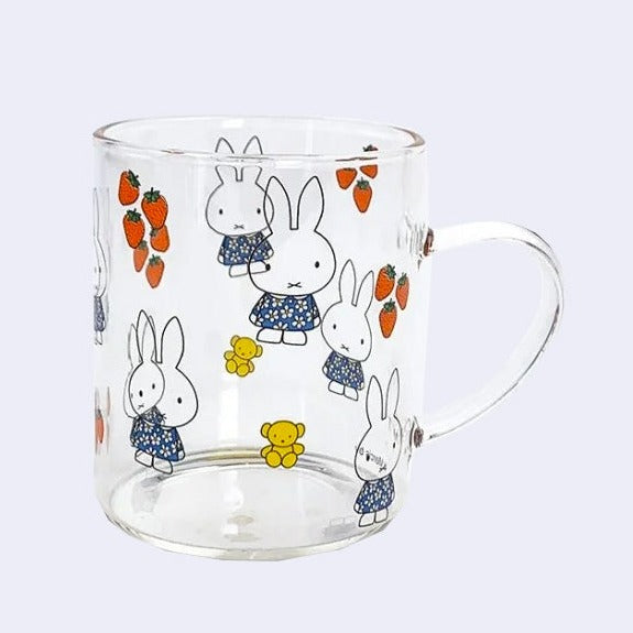 Miffy - Heat Resistant 330ml (11.1 oz) Drinking Glass Mug (Strawberrie ...