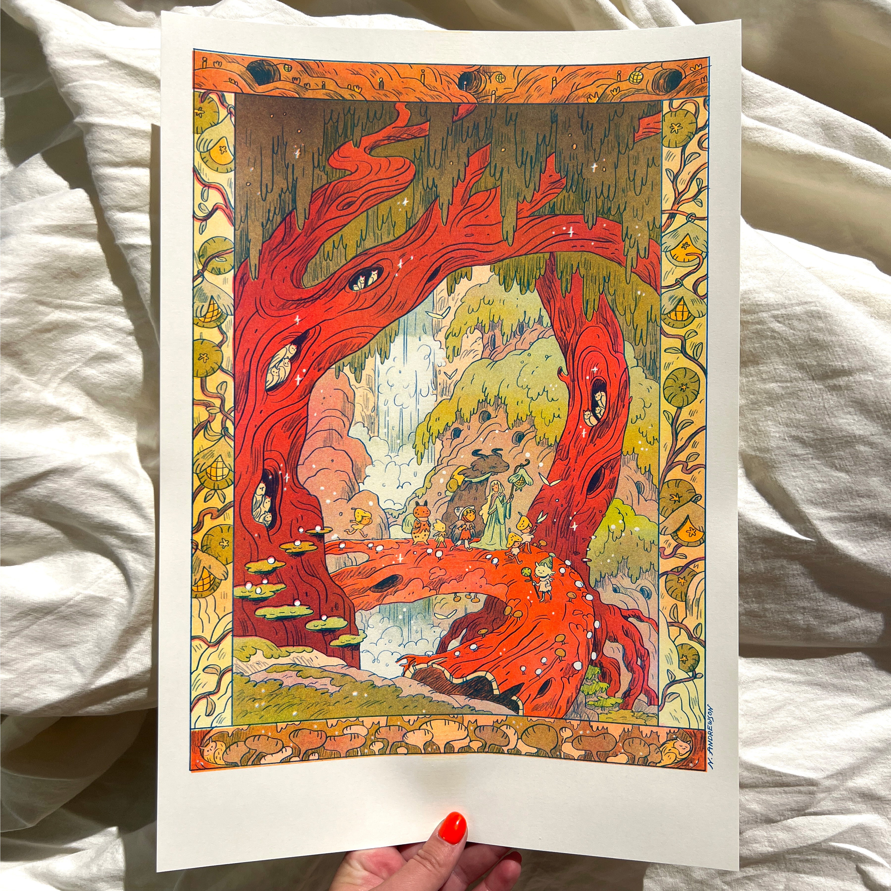 Natalie Andrewson - "Beyond the Waterfall Town" Risograph – GiantRobotStore