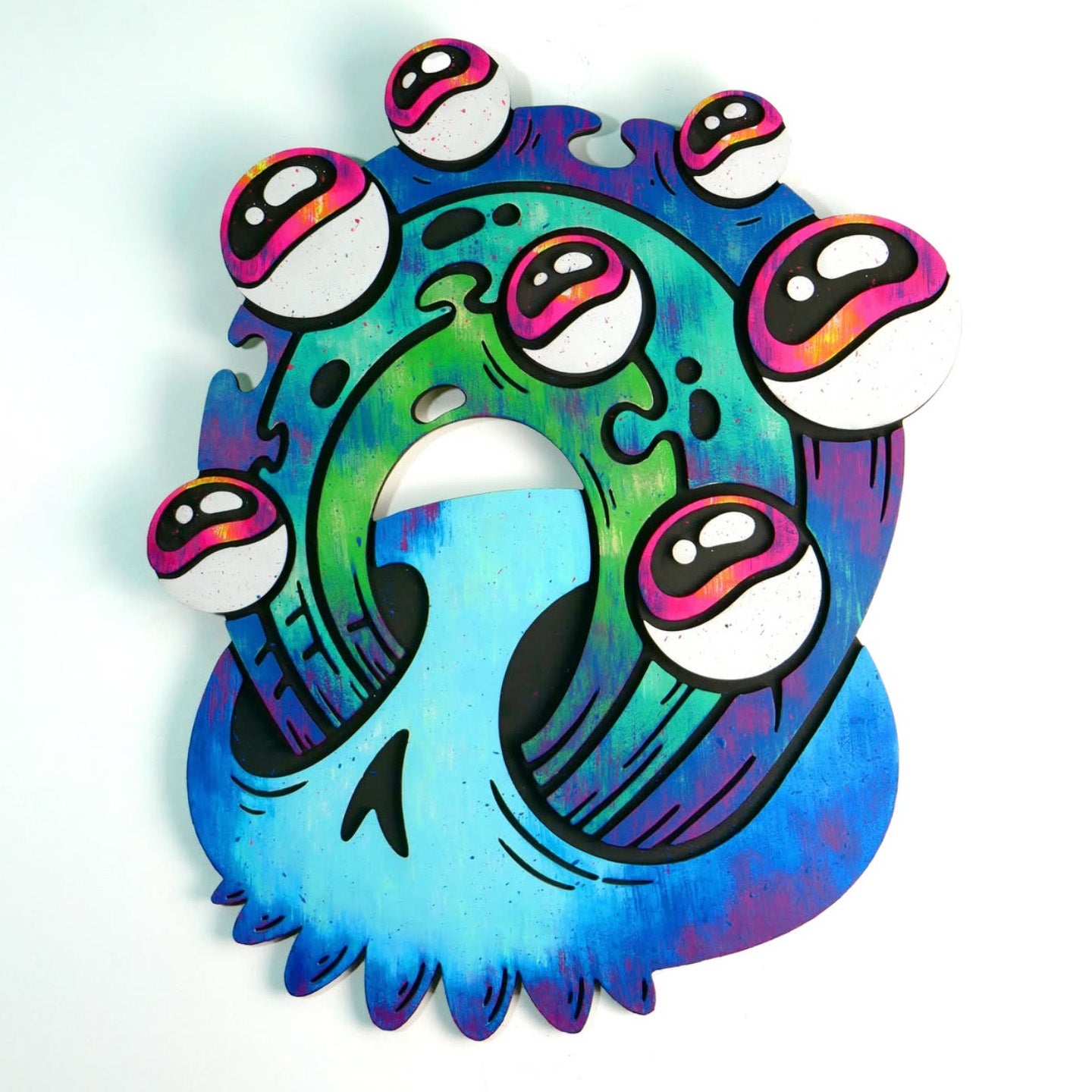 Sean Keeton - Eyeball Skull Wood Sculpture – GiantRobotStore