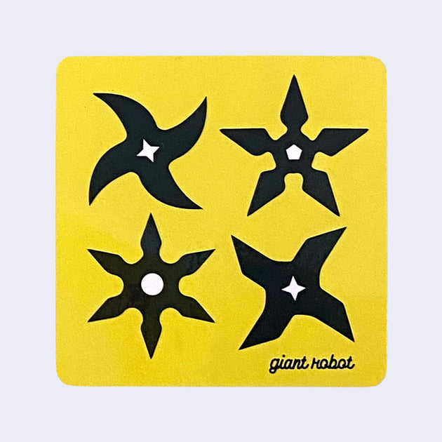 Giant Robot - Ninja Stars Sticker (Yellow) – GiantRobotStore