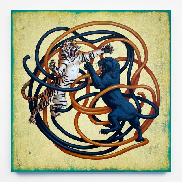 Post-it Show 2020 - Dale Raines - "Cat Spat" / Panther #1 / Tiger #1 ...