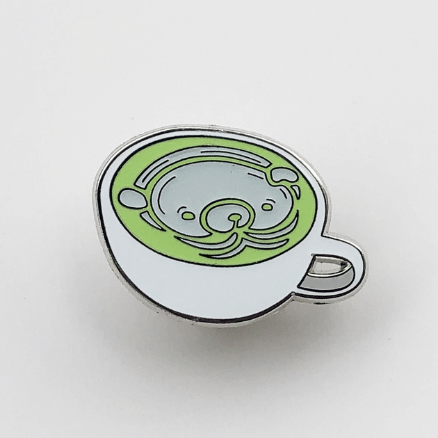 Giant Robot - Matcha Green Tea Latte Enamel Pin (Glow-in-the-Dark ...